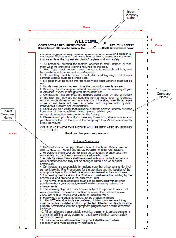 Permit To Work T Card System – T Cards Direct