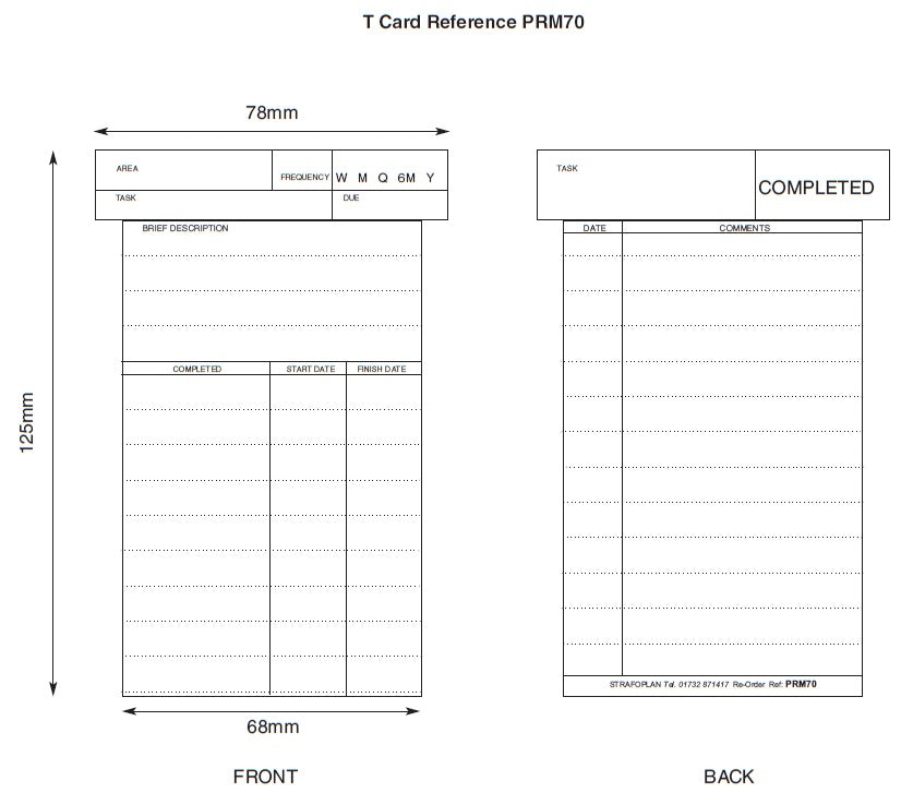 13 Column T Card Maintenance Year Planner (70) – T Cards Direct