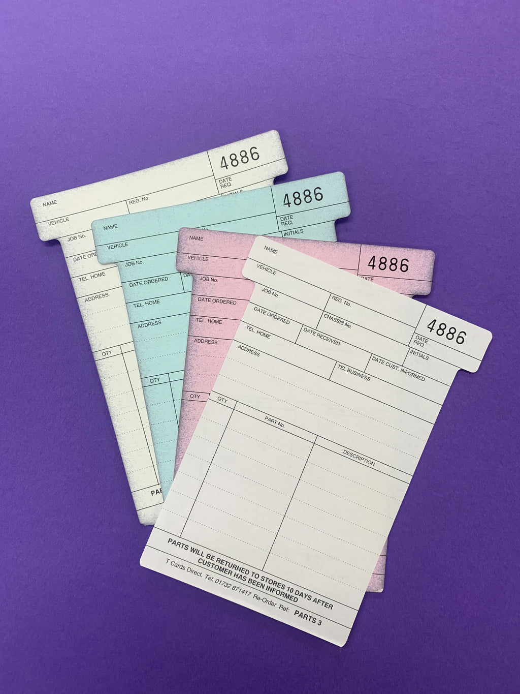 Size 3 Parts T Cards Ref Parts3 (4 Part) Sequentially Numbered – T ...
