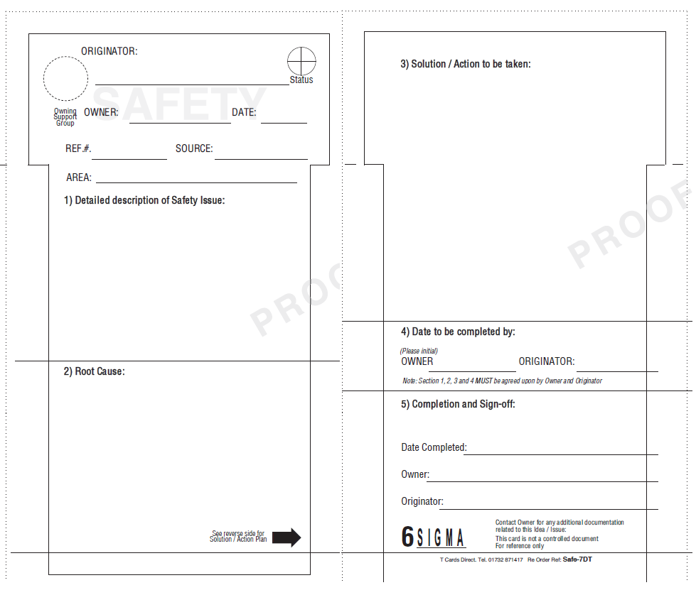 T Card Ref: Safe70D/T – T Cards Direct
